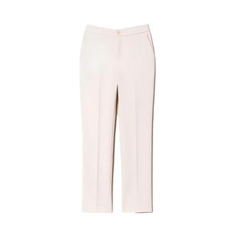 Twinset Zigarettenhose aus Stretch-Cady-Cr&ecirc;pe - - Trousers - Damen - Beige - 2XS
