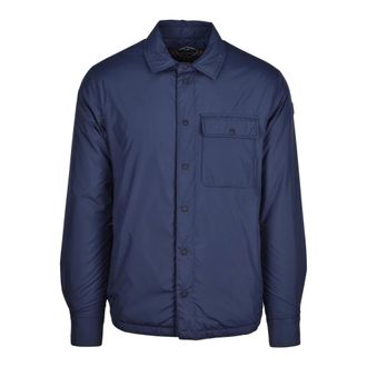Save The Duck Homme, Vestes, Bleu, Taille: M Veste rembourr&eacute;e style chemise avec fermeture &agrave; boutons-pression