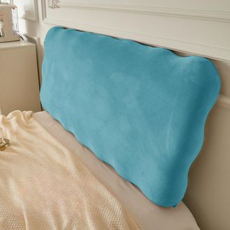 Generic Samtiger unregelm&auml;&szlig;ig dehnbarer Bettkopfteil Bezug Pl&uuml;sch Staubschutzbezug in Unifarbe gepolstert Kopfteil Bezug Schutzh&uuml;lle f&uuml;r Schlafzimmerdekoratio