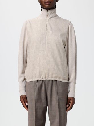 Fabiana Filippi Bomber en laine m&eacute;lang&eacute;e avec col montant et fermeture zipp&eacute;e