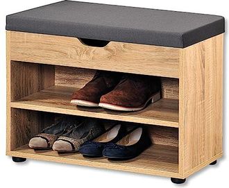 KESPER Schuhschrank mit Sitzkissen, Material: Faserplatte, Maße: B60 x H45 cm x L30 cm, Farbe: Braun 15924 13