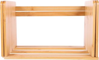 BESPORTBLE Veemoon Verstellbares Holz Schreibtischregal f&uuml;r Schallplatten und CDs Multifunktionaler Organizer f&uuml;r B&uuml;cher Zeitschriften und B&uuml;robedarf Platzsparen