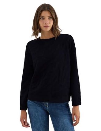 Cecil 3017054 Sweat-Shirt &agrave; Motif structur&eacute;, Urban Dark Blue, XL Femme