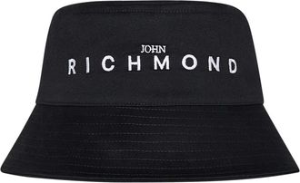 John Richmond unisex, Accessoires, Noir, Taille: L/Xl Bucket Hat avec Logo Brod&eacute;