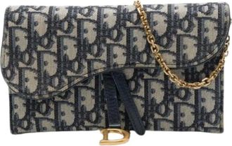 Dior Pre-owned Wallet on Chain - Femme - Pre-owned - Bleu - Taille: ONE Size