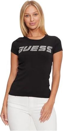 Guess Guess T-Shirt Logo Strass Noir, Noir, X-Large