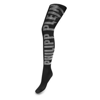 Philipp Plein Femme, Sous-v&ecirc;tements, Noir, Taille: 40 FR Tights Crystal Plein