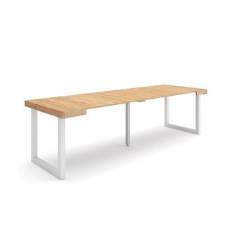 Skraut Home | Ausziehbarertisch | Multifunktionaler ausziehbarer | 260 | F&uuml;r 12 G&auml;ste | Massivholz Beine | Moderner Stil | Eiche