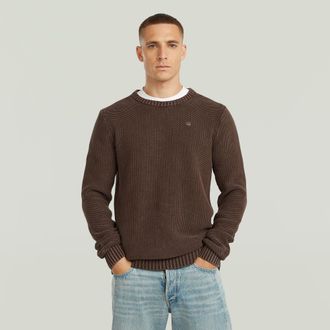 G-Star Garment Dyed Structure Knit - Braun - Herren