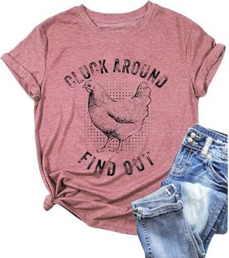 Generico T-shirt en coton respirant &agrave; manches courtes et col rond pour femme, Rouge past&egrave;que (Rojo sand&iacute;a), XXL