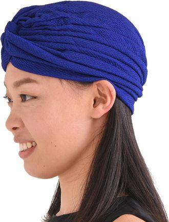Charm by Casualbox Krepp Twist Turban Unisex - Boho Kopftuch Arabische Sikh Kostüm Festival Navy
