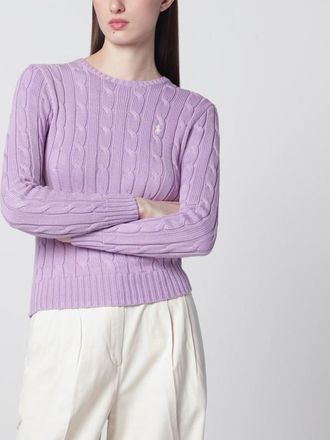 Polo Ralph Lauren Lilac cotton cable-knit sweater