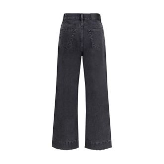 Chlo&eacute; Womens Black Cotton High-Waisted Jean Clothing