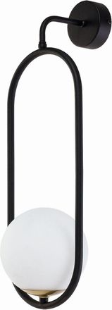 Licht-Erlebnisse Design Wandleuchte NAESALA Metall Glas in Schwarz Weiß blendarm elegante Wandlampe Wohnzimmer Flur Bad