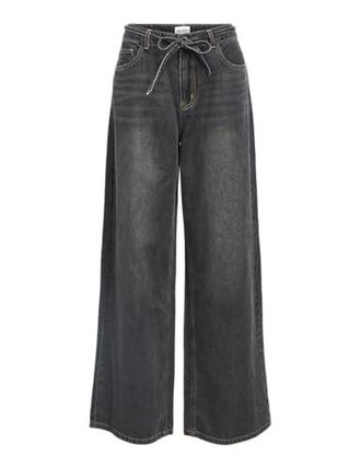 Object Objrosie MW Wide Jeans Noos, Medium Grey Denim, M Femmes