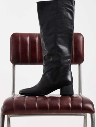 Vagabond Shoemakers Livia bottes en cuir &agrave; bout rond hauteur genou noires