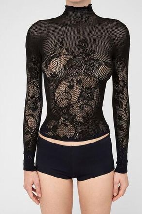 Calzedonia Netzoberteil Mit Liberty-blumen Schwarz