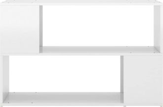 Generic Offene B&uuml;cherregale, Freistehend, Platzsparendes Aufbewahrungsregal aus Holzwerkstoff f&uuml;r B&uuml;cher, Dekoration und Medien (Hochglanzwei&szlig;)