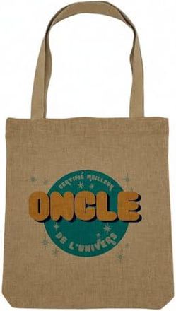 Fabulous Sac Shopping Tote Bag Aspect Lin - Certifi&eacute; meilleur Oncle de lunivers Cercle Famille Oncle - Sac de Courses Toile Epaisse 360g Beige Naturel Cabas Po