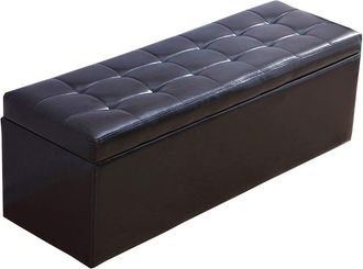 Generic Aufbewahrungsbank Aus PU-Leder Mit Hochklappbarer Oberseite, Rechteckige Schuhbank for Den Eingangsbereich Und Das Schlafzimmer - 150 Kg Tragkraft, Me