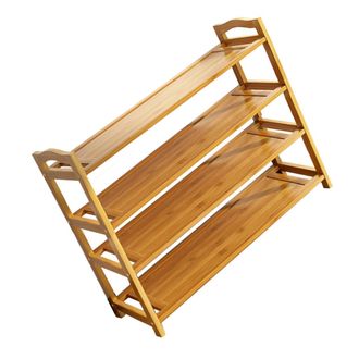 Valiclud St&ouml;ckiges Bambus-schuhregal Freistehend mit Lackierter Oberfl&auml;che Belastbar durch Verst&auml;rkte Rahmen Platzsparend f&uuml;r Flur Eingang Balkon und Schlafzim