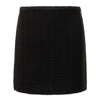 Calvin Klein Mini-jupe en tweed boucl&eacute; - Femme - Jupes - Noir - Taille: 32 FR
