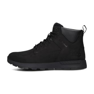 Timberland Black Leather Trekker Mid Schn&uuml;rstiefel - - Shoes - Herren - Schwarzk - 43 EU