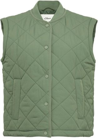 s.Oliver Outdoorjacke Outdoor-Weste Steppweste mit Rautenmuster und Stehkragen