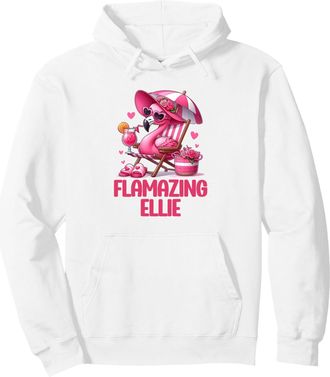 BDAZ Flamazing Ellie Pink Flamingo Tropical Beach Trip Damen Pullover Hoodie