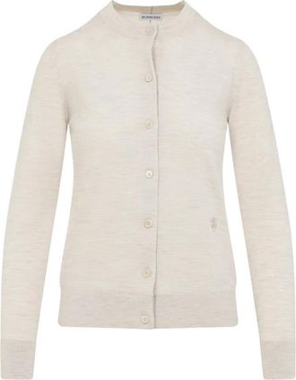 Burberry Femme, Pulls, Beige, Taille: 36 FR Wool Cardigan