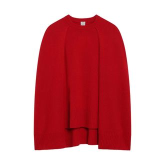 Toteme Femme, Pulls, Rouge, Taille: 36 FR Crew Cape Knit