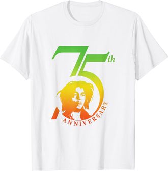Bob Marley Official Rasta 75th Anniversary Logo T-Shirt