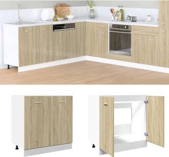 vidaXL Vidaxl - Armoire basse ch&ecirc;ne sonoma 80x46x81,5 cm bois ding&eacute;nierie