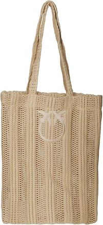 Pinko Pinko, Femme, Sacs, Beige, Taille: ONE Size Easy Tote Bag