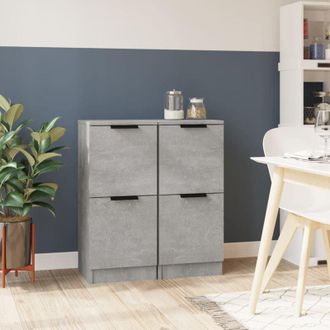 vidaXL Sideboards 2 Stk. Betongrau 30x30x70 cm Holzwerkstoff Vidaxl
