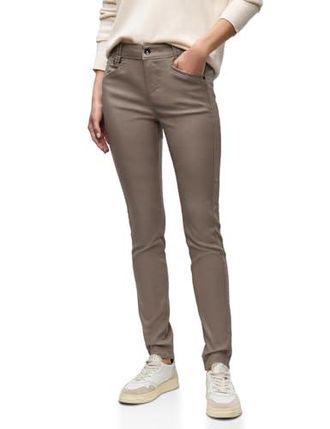 Street One 3715973 Pantalon Slim fit Enduit, Silk Brown, 40W / 30L Femmes