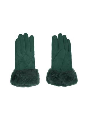 Queen Helena Winterhandschuhe aus Wildleder mit weichem Fell, warm, elegant, f&uuml;r Damen G03-1, Petrol, Einheitsgr&ouml;&szlig;e