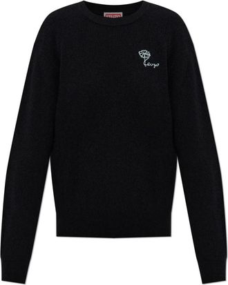 Kenzo Femme, Pulls, Noir, Taille: 40 FR Logo Sweater