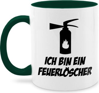 Shirtracer Tasse Tassen 325ml - Ich bin ein Feuerl&ouml;scher Feuerwehr - 325 ml - Dunkelgr&uuml;n - feuerwehrtasse feuerwehrgeschenkartikel h&auml;ferl feuerwehrmann feuerwehr