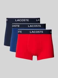 Lacoste Trunks mit elastischem Label-Bund im 3er-Pack