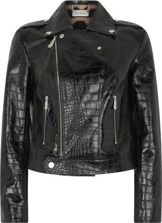Philipp Plein Femme, Vestes, Noir, Taille: 40 FR Biker Jacket Cocco