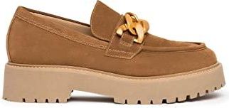 Nero Giardini I205110D Mocassins Femme en Cuir Velours - Marron 38.5 EU