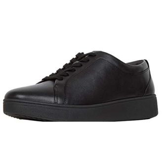 FitFlop Damen Rally Leder Sneaker, Schwarz (All Black), 41 EU