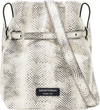 Emporio Armani Femme, Sacs, Blanc, Taille: ONE Size Sac Seau en Cuir