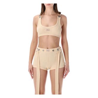 Jean Paul Gaultier Femme, Sous-v&ecirc;tements, Beige, Taille: 40 FR Ribbed Patch Bra