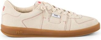 P448 Baskets c&ocirc;tel&eacute; en velours &agrave; surpiq&ucirc;res