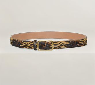 Reptiles House Alma Schnalle und 30 mm nahtloser Ponyfell gürtel - Tiger