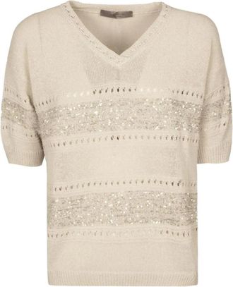 D.exterior Femme, Pulls, Beige, Taille: 42 FR Maglia lino