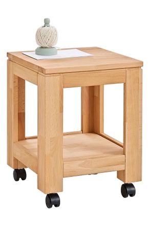 Linea Natura Beistelltisch, Buche, Holz, Kernbuche, massiv, quadratisch, eckig, 35.5x46x35.5 cm, Wohnzimmer, Wohnzimmertische, Beistelltische