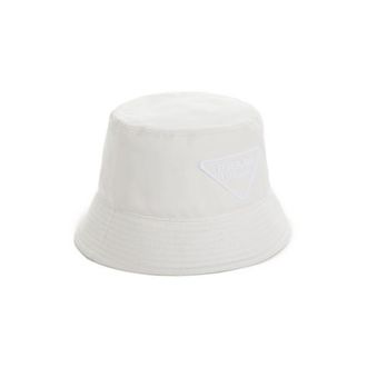 Prada Fischerhut aus Baumwollcanvas in Weiß